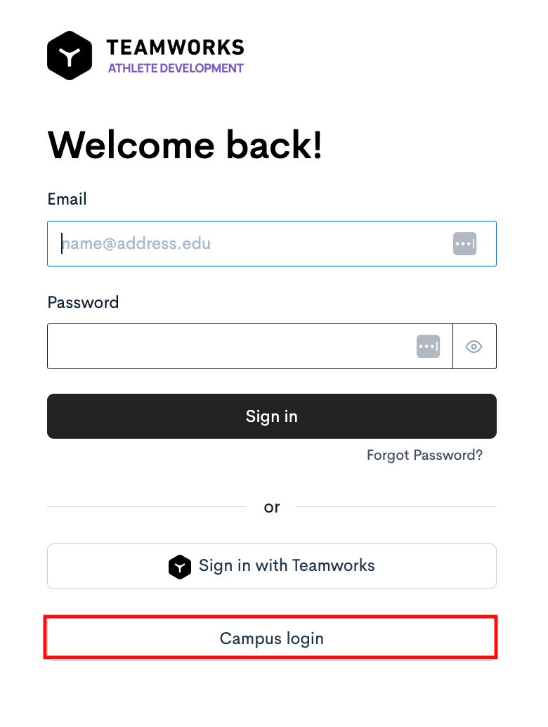 Log In to Teamworks Academics