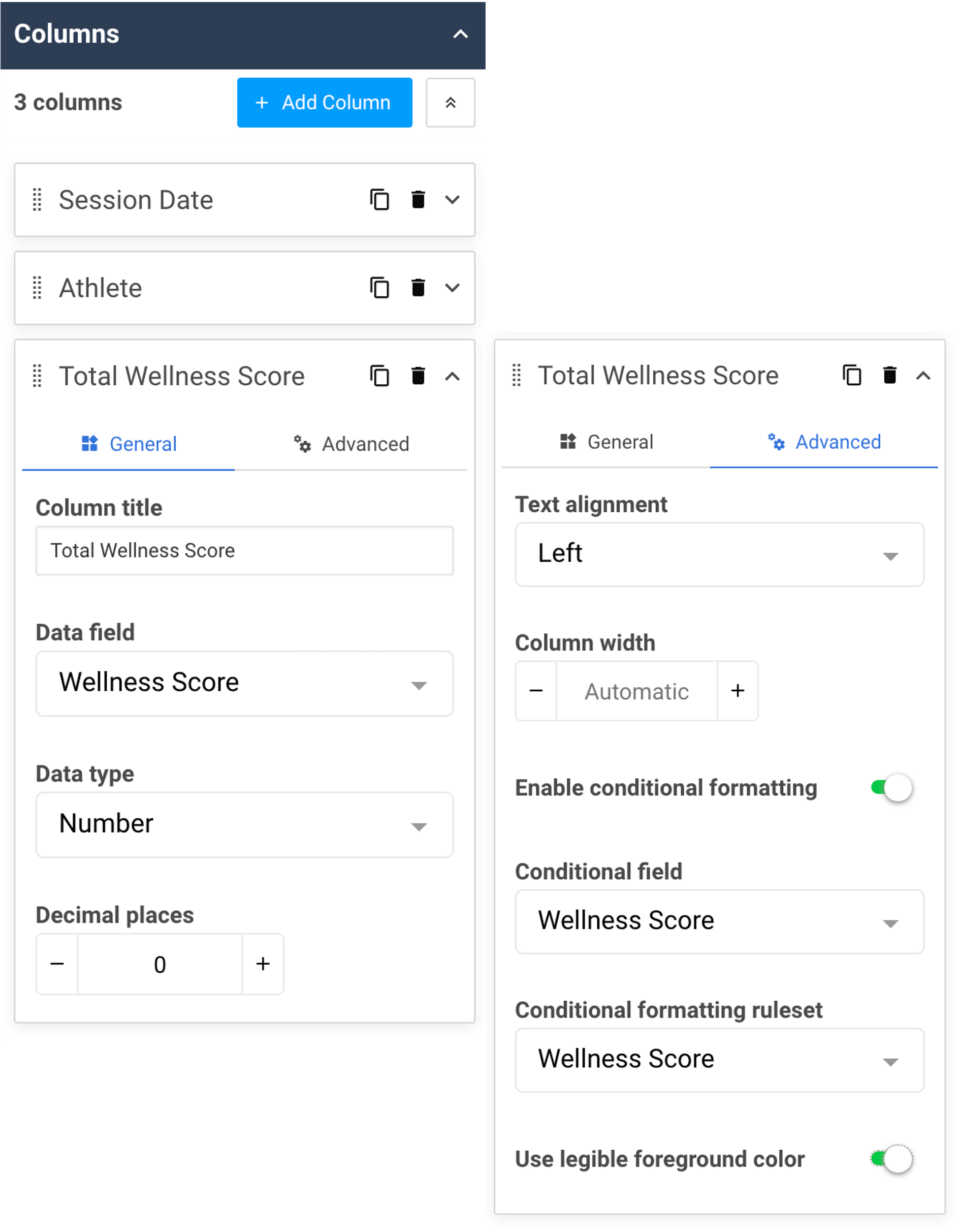 Table Widget | AMS Help Center
