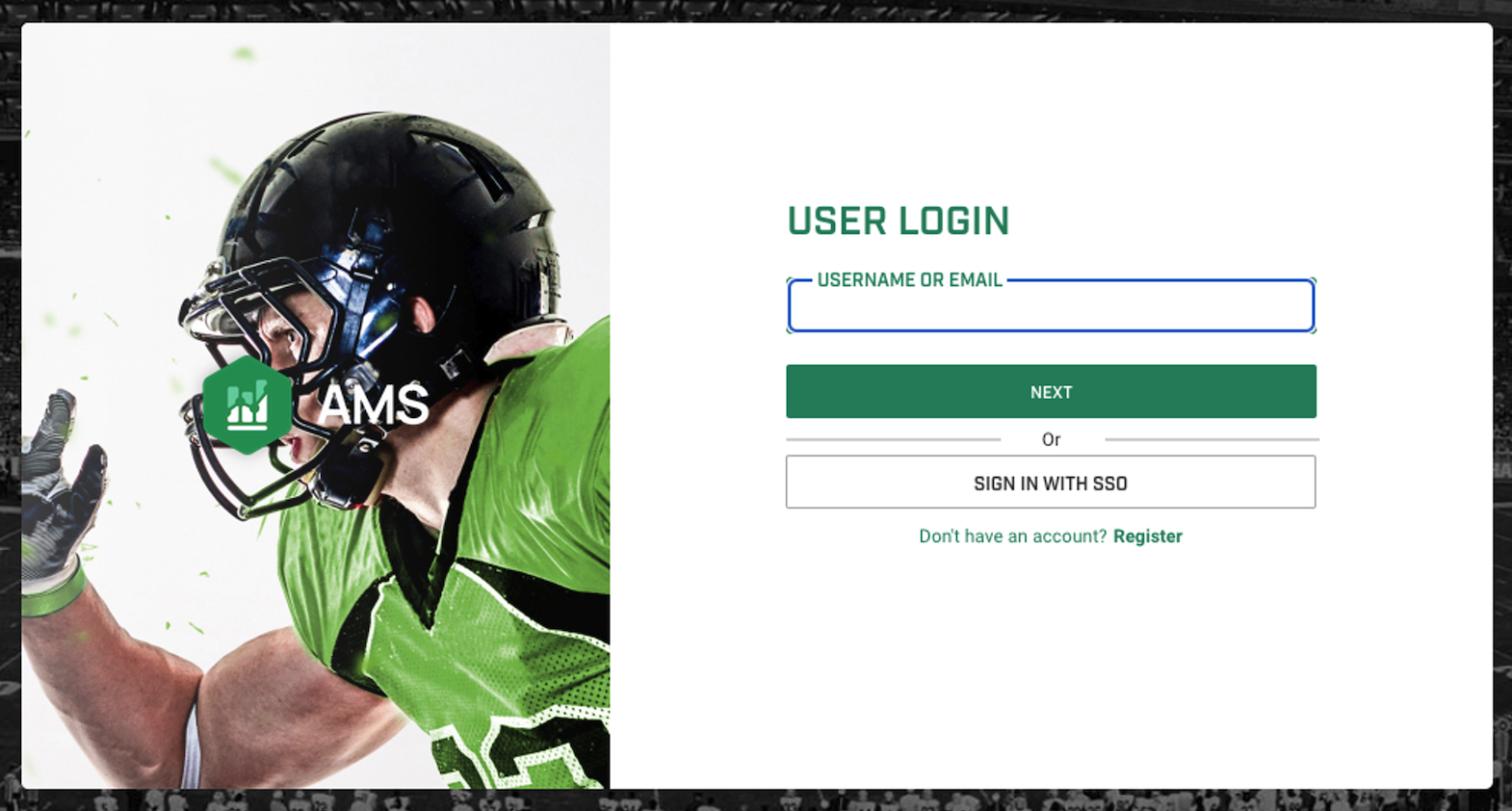 Log in to Teamworks AMS