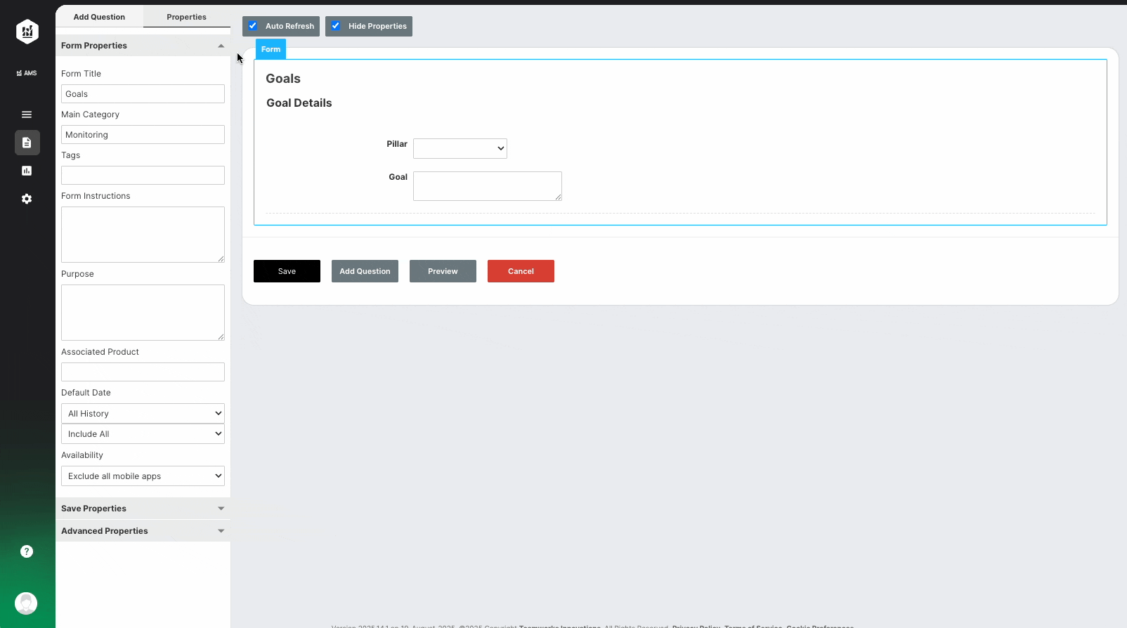 Add a Section to a Form | AMS Help Center