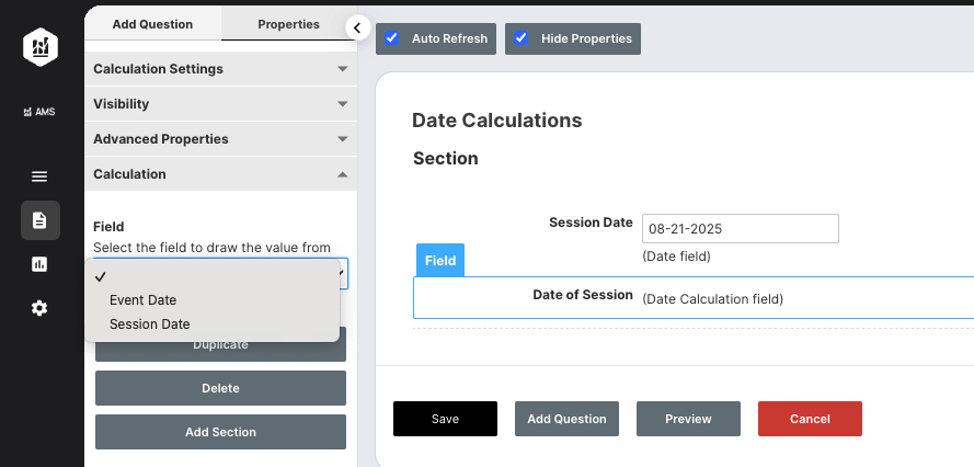 Display Event Date and Other Date Fields with Date Calculation Fields ...