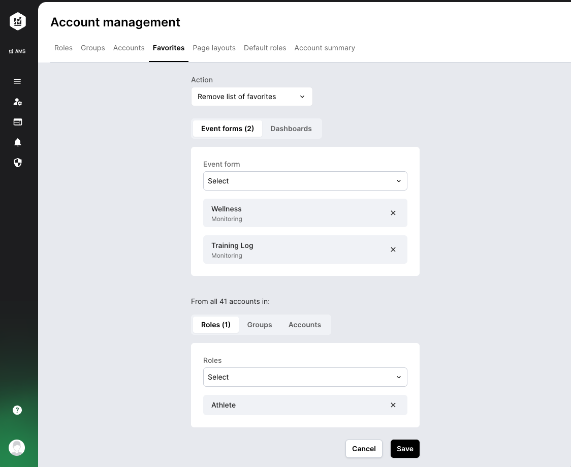 Assign Favorites to User Accounts | AMS Help Center