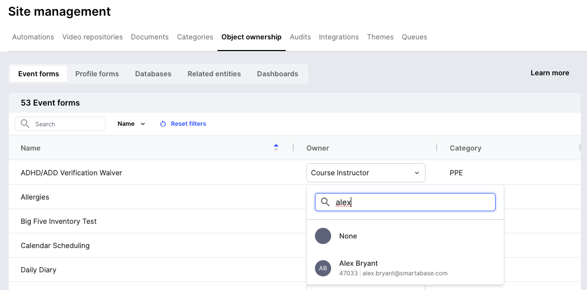 Manage Object Ownership | AMS Help Center