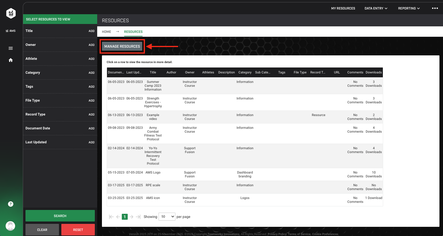 My Resources Tool | AMS Help Center