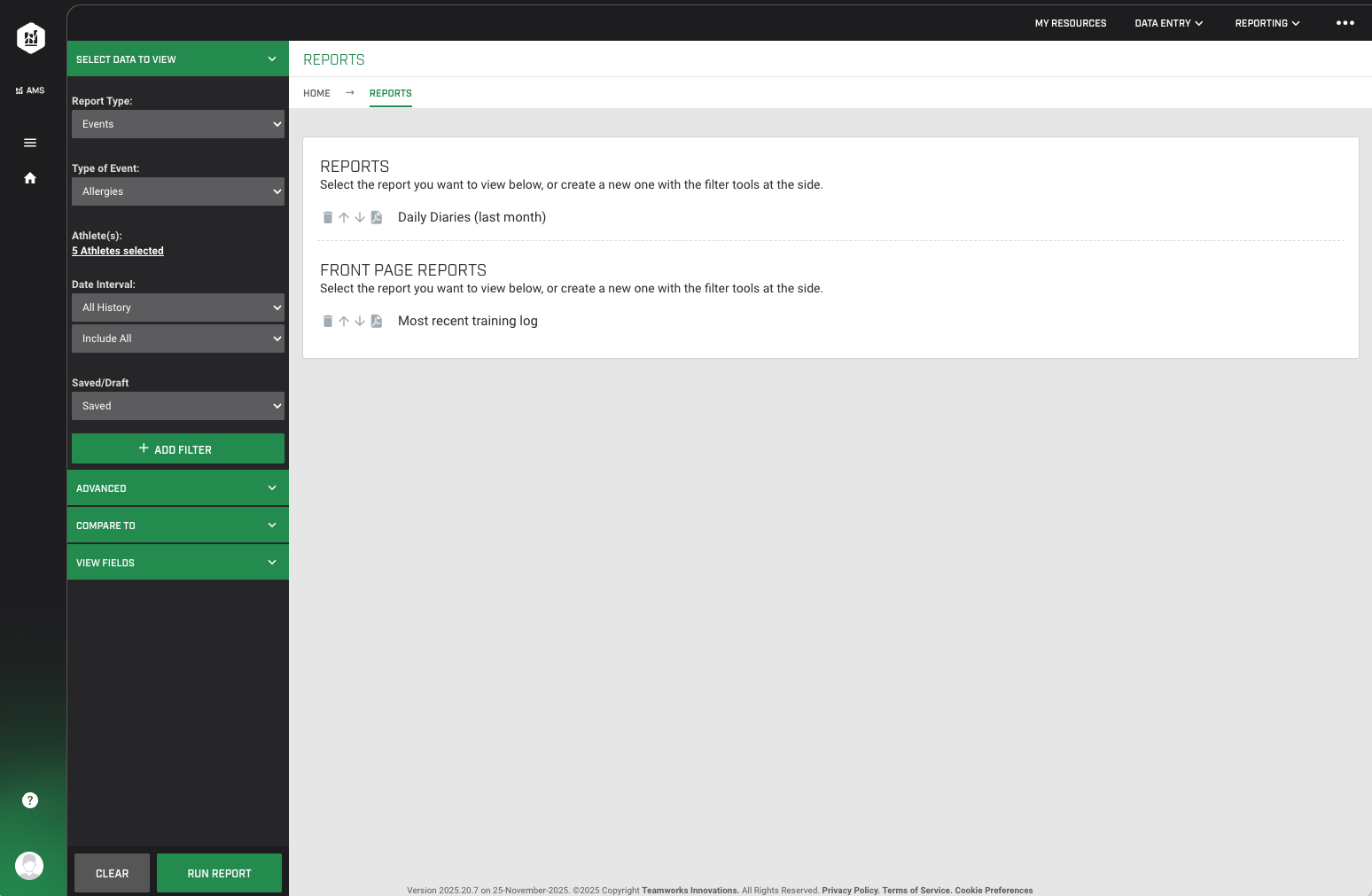 AMS Reports | AMS Help Center