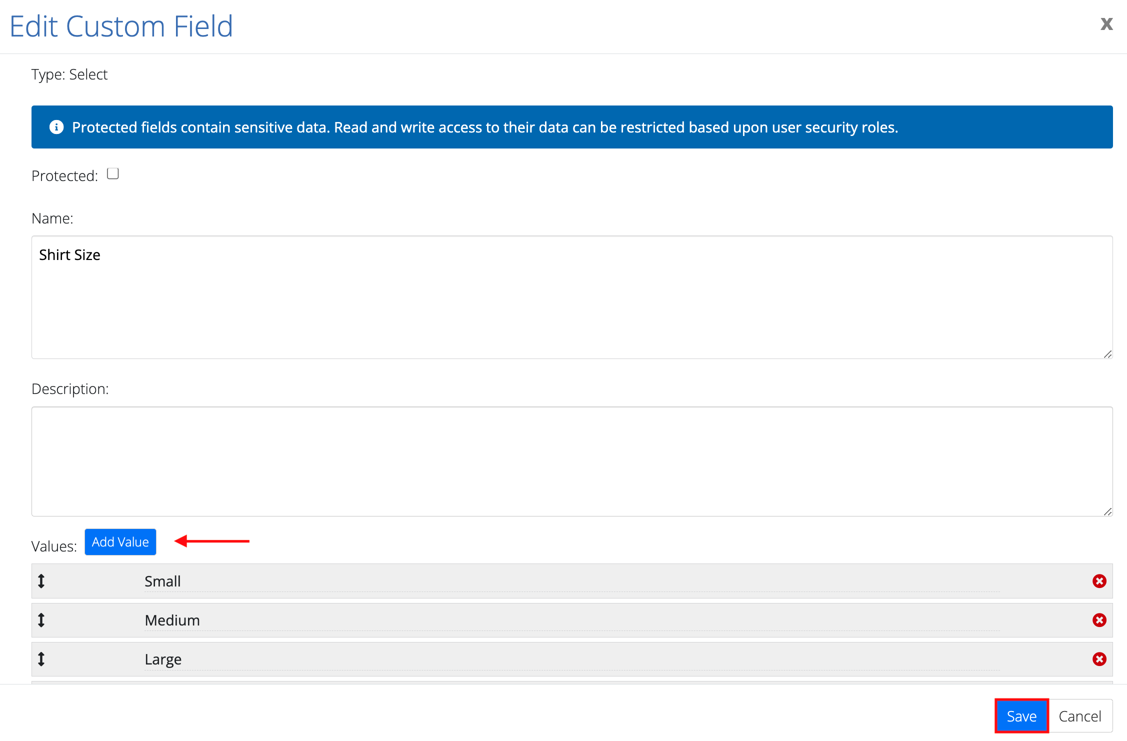 Manage Custom Fields