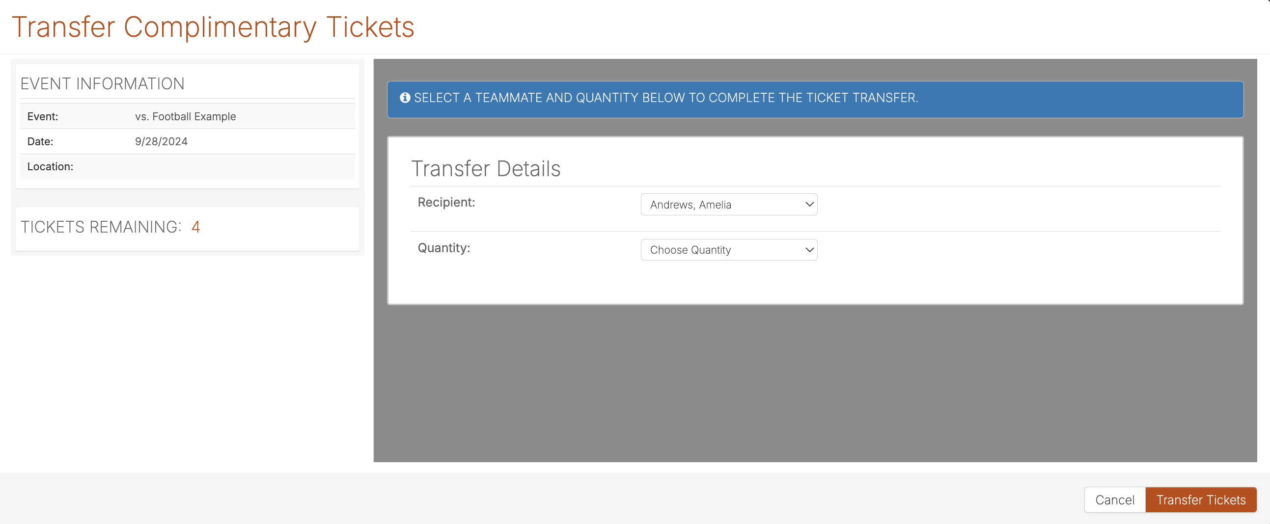 Request and Transfer Complimentary Tickets as a Student-Athlete