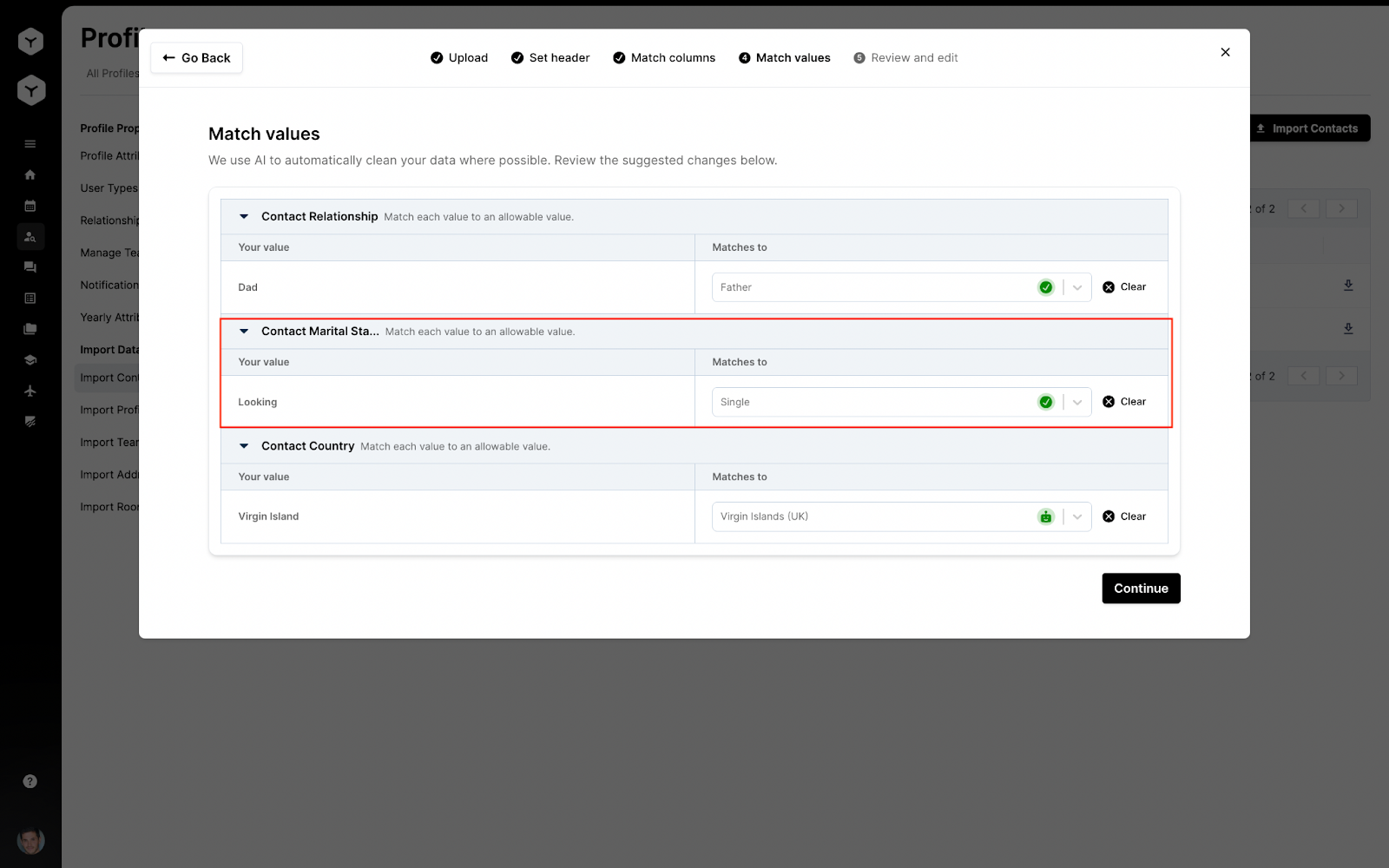 Match Header Columns and Values When Using the Teamworks Hub Data Importer
