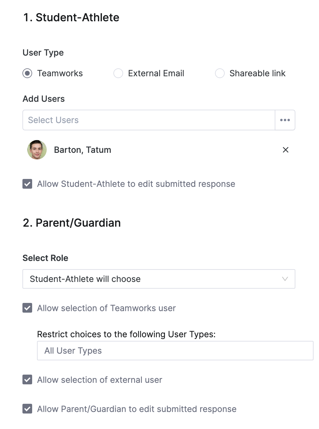 National Letter of Intent Forms in Teamworks Hub