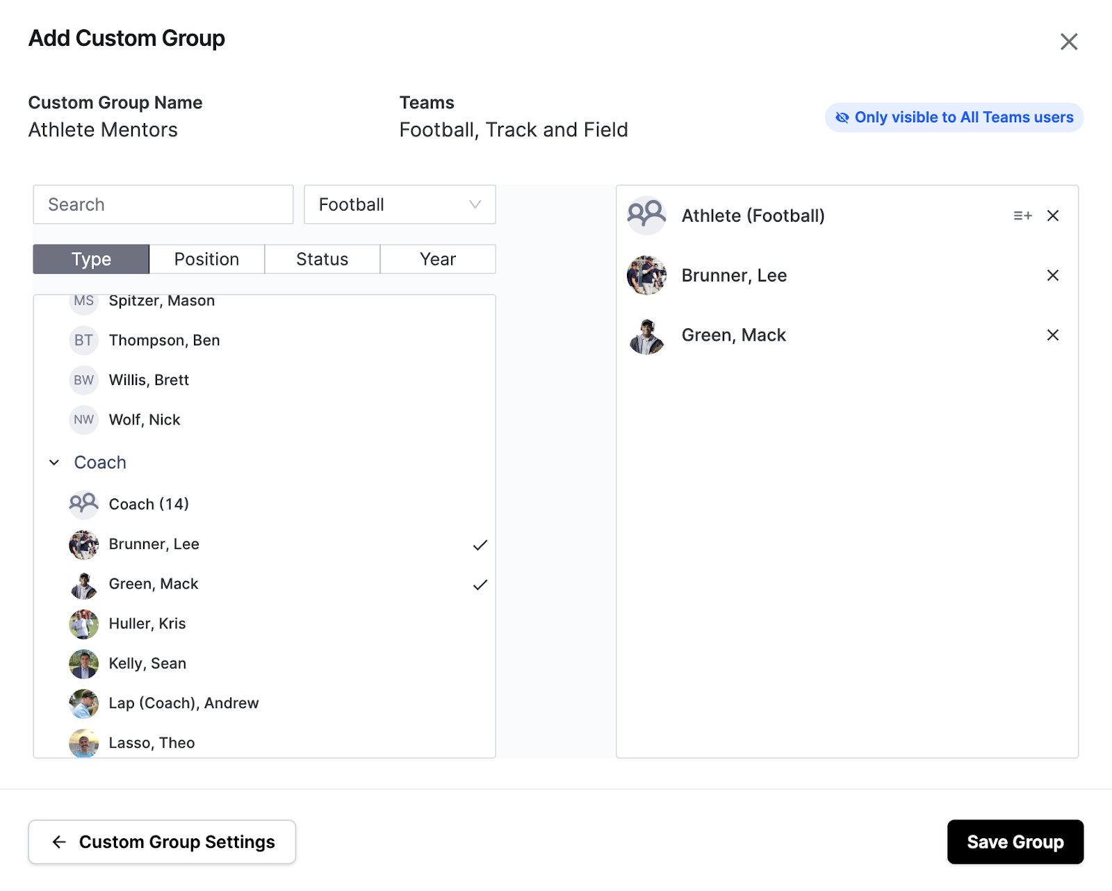 Custom Groups