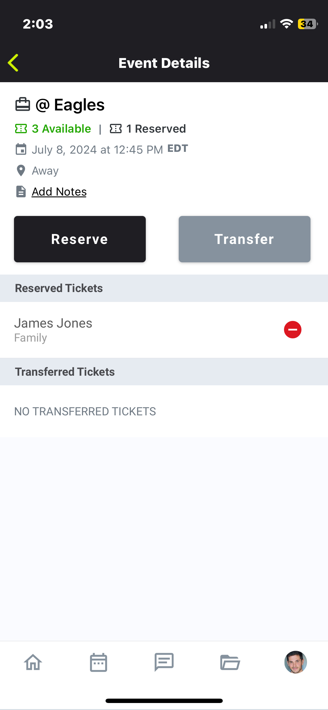 Reserve and Transfer Tickets