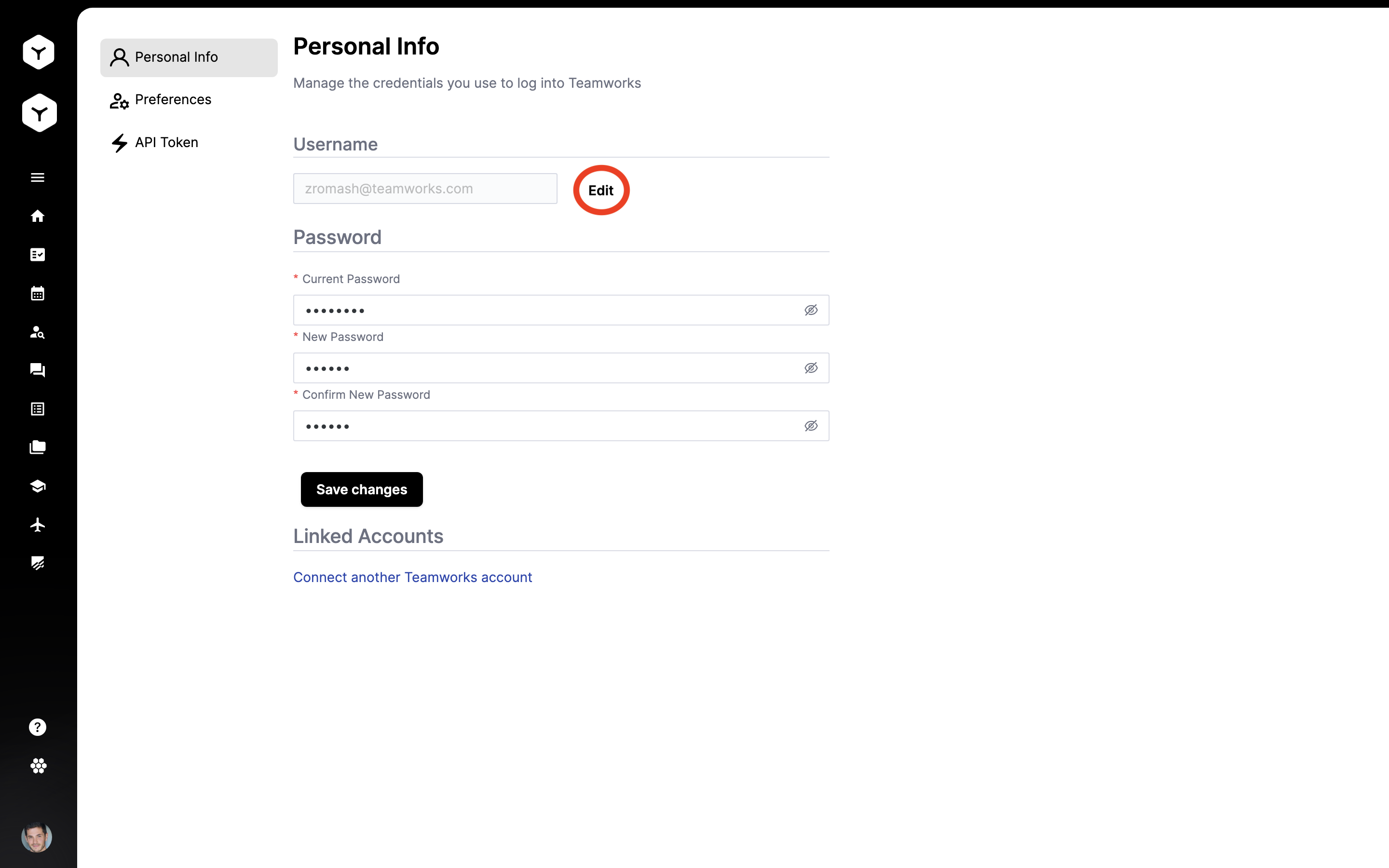 Update Username and Password