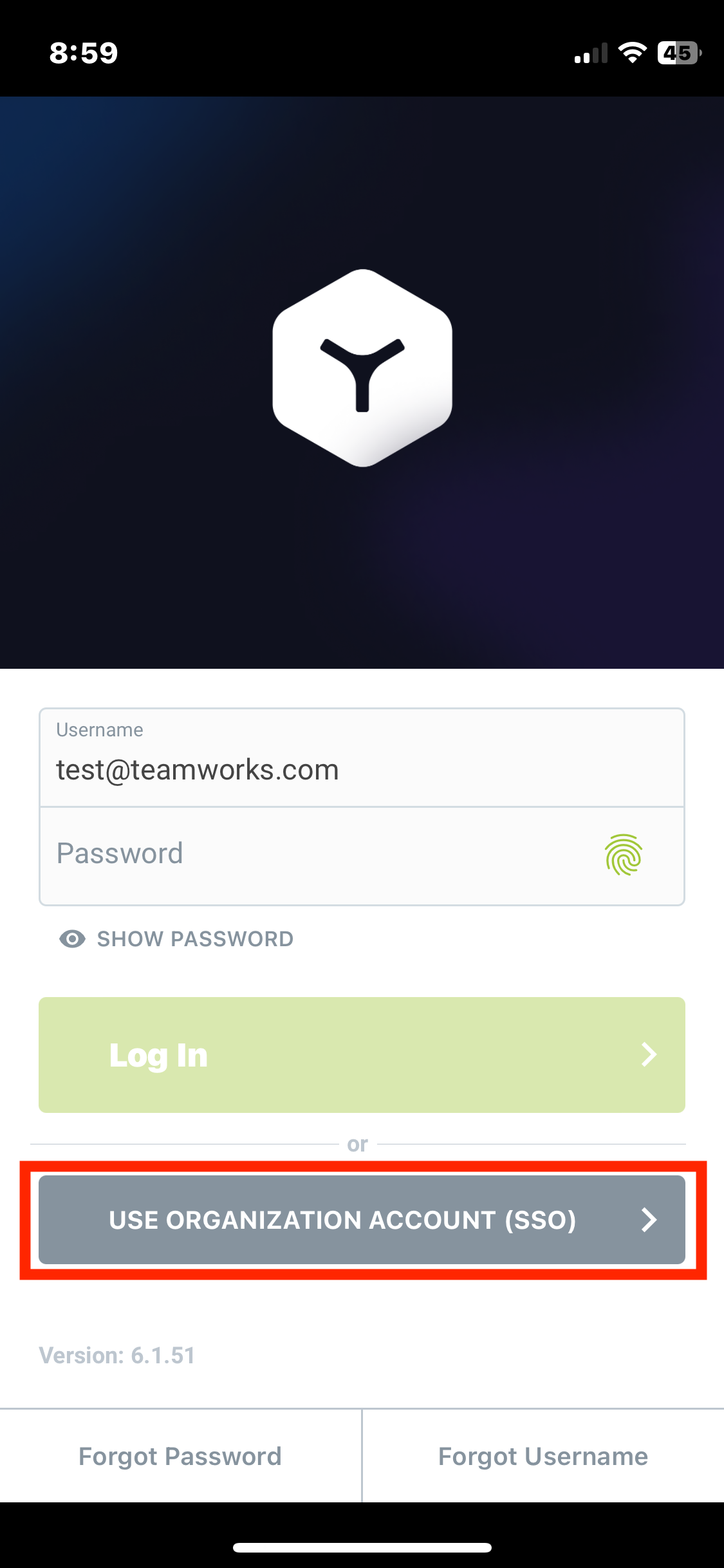 Log In to Teamworks Hub