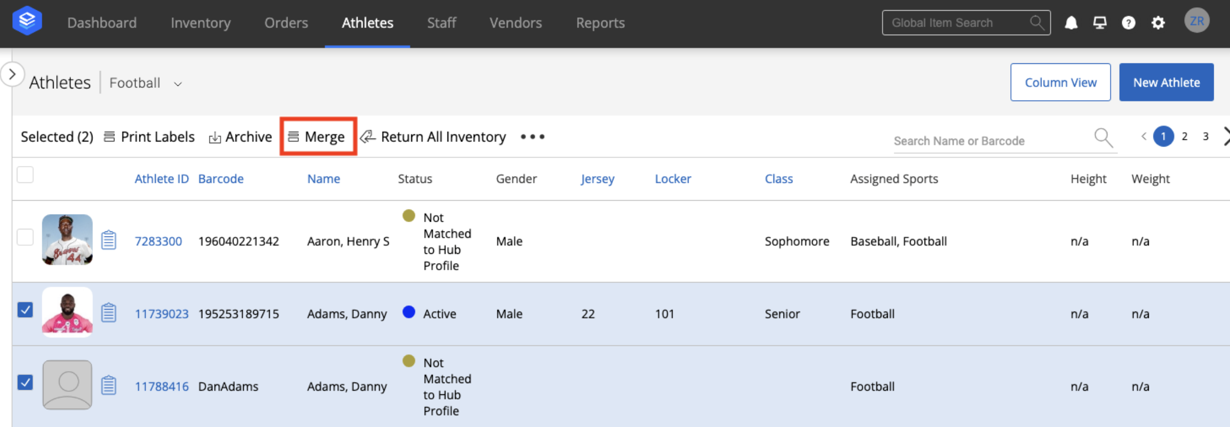 Merge Profiles in Inventory Management