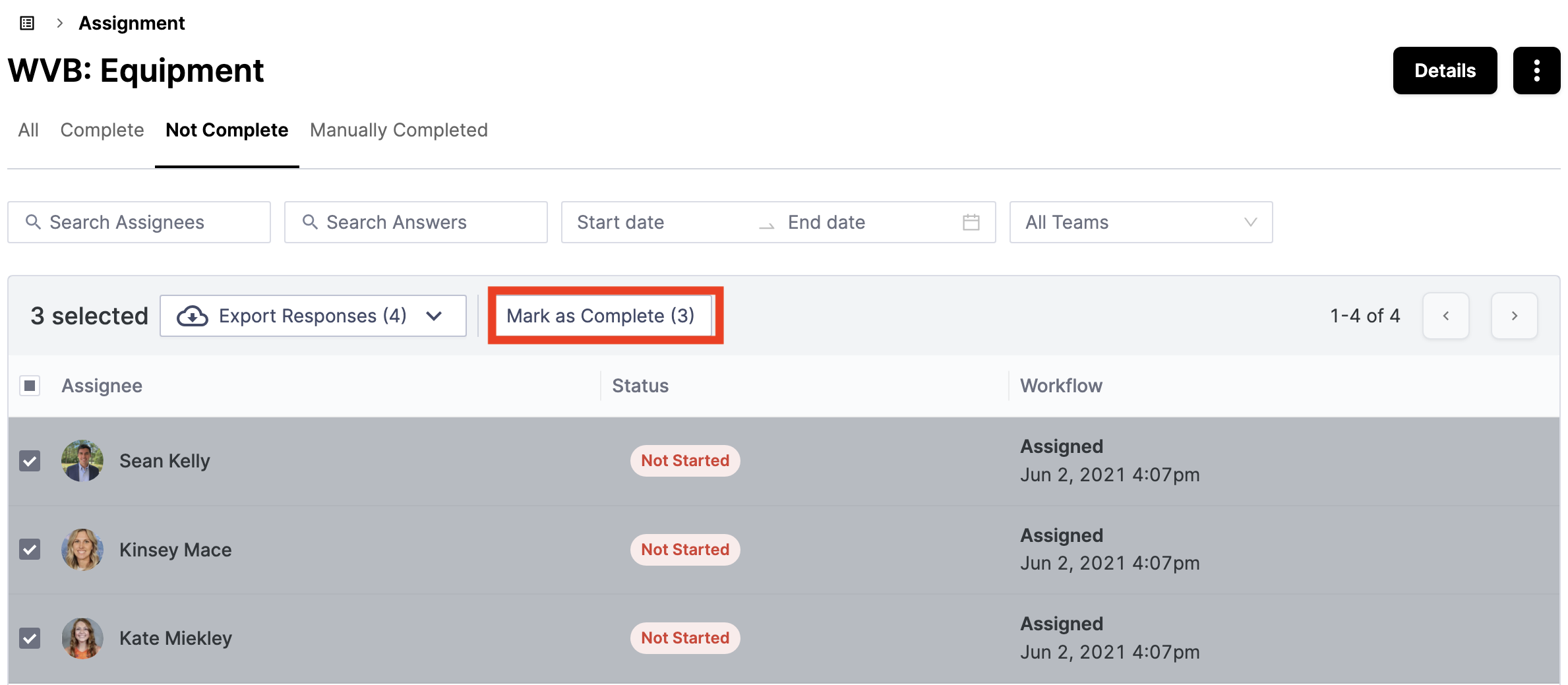 Mark a Form as Complete