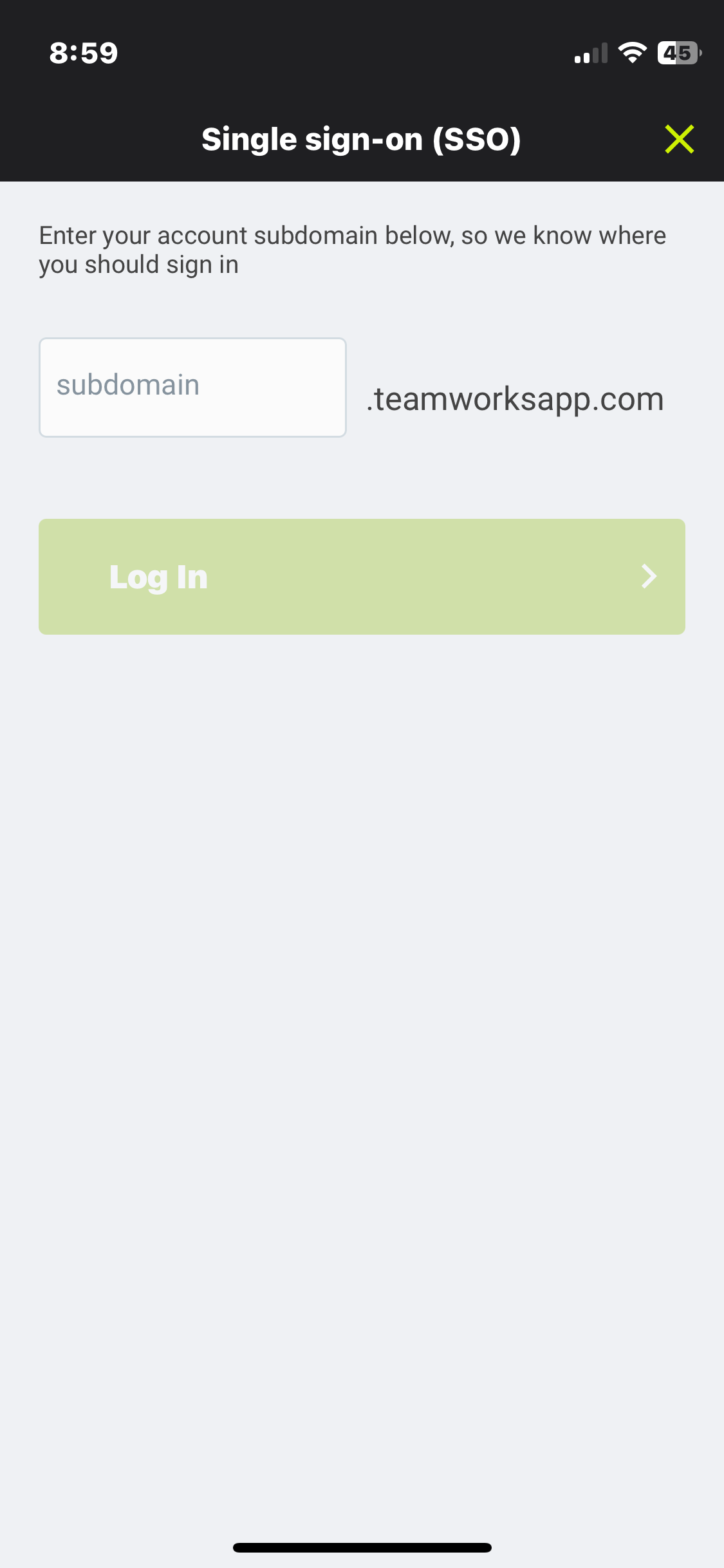 Log In to Teamworks Hub