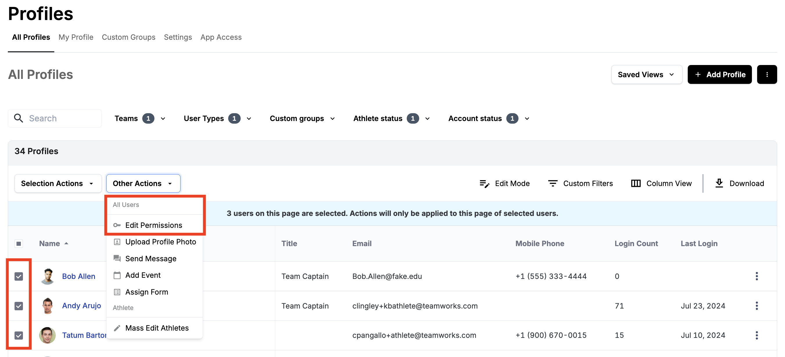 Manage User Types, Teams, and Permissions
