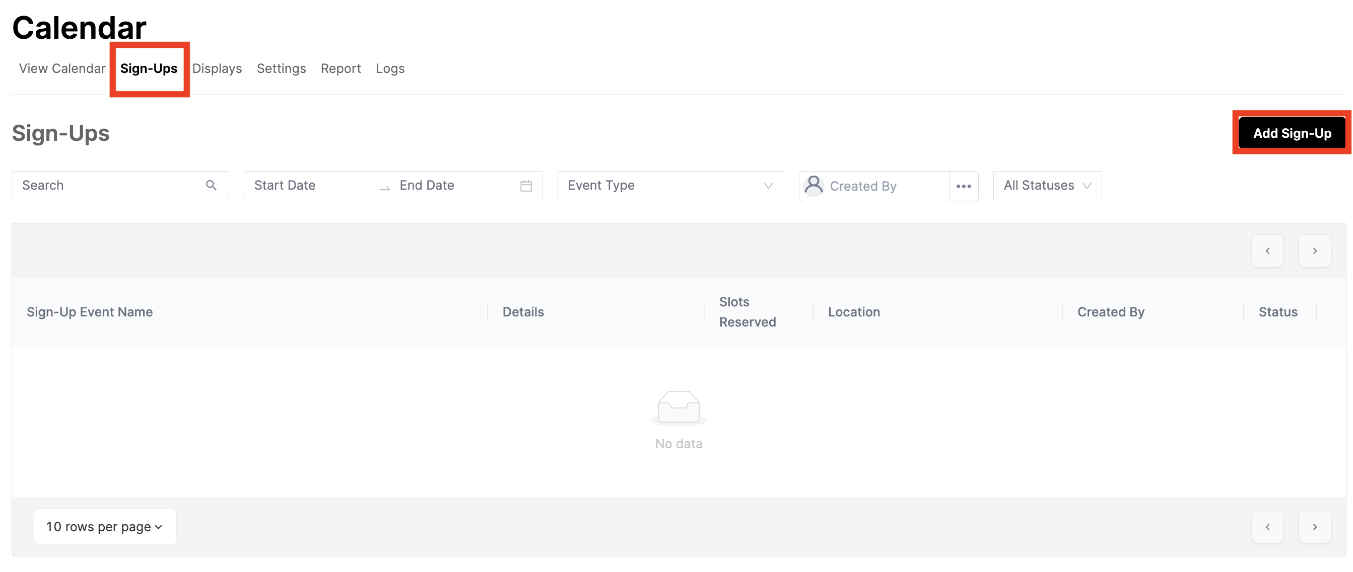 Calendar Sign Ups with Guests