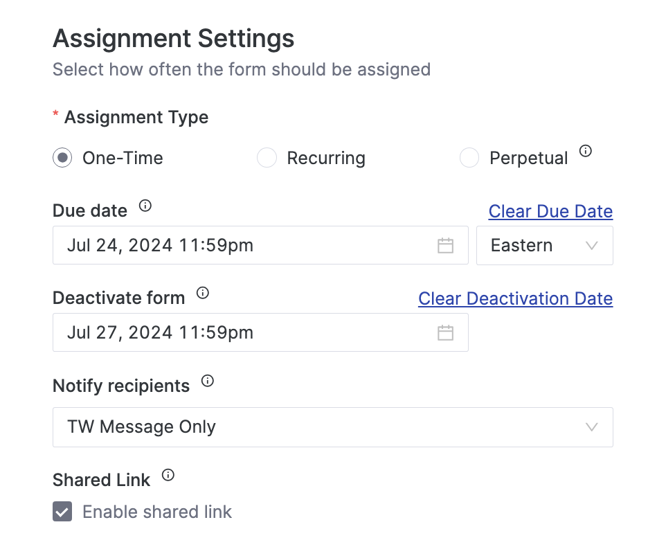 Assign Forms