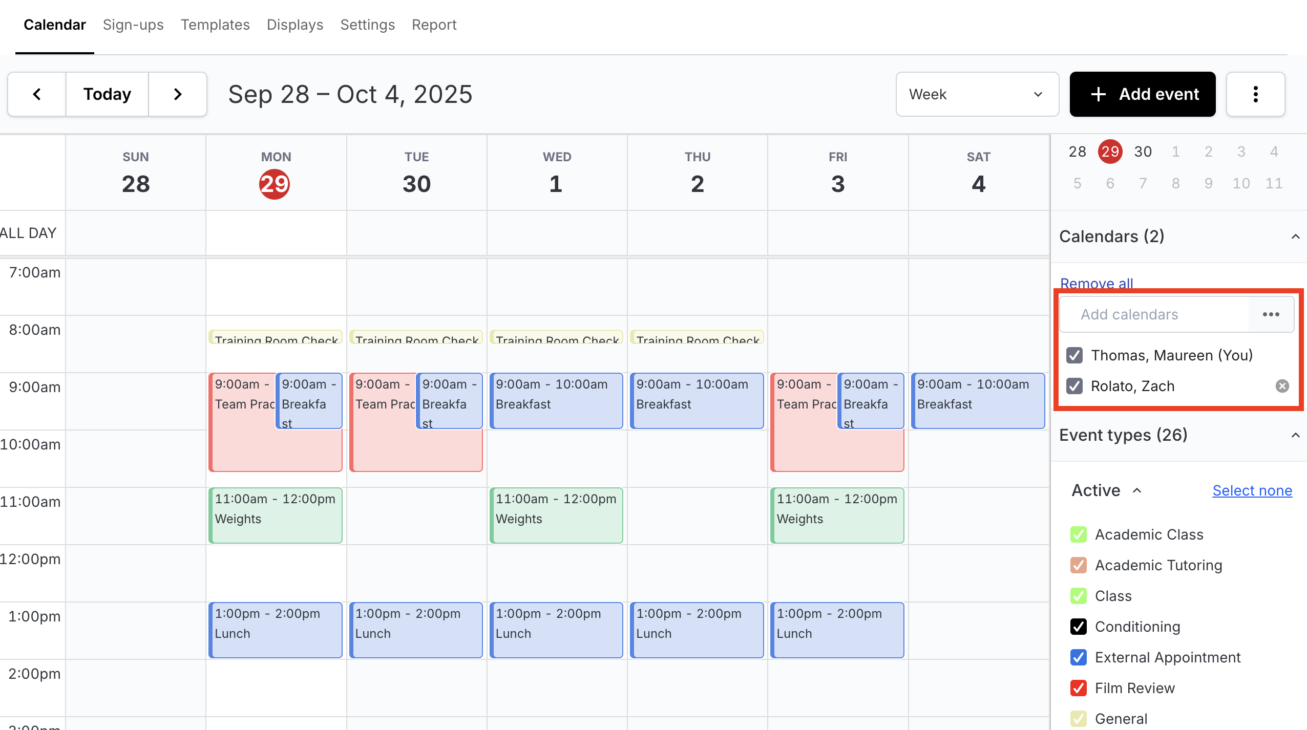 Calendar Events