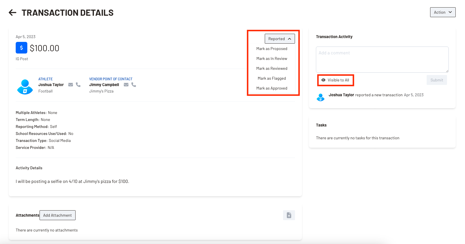 View, Export, and Manage Transactions