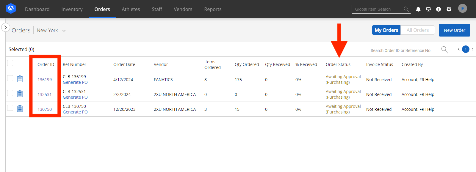 Review and Approve Orders