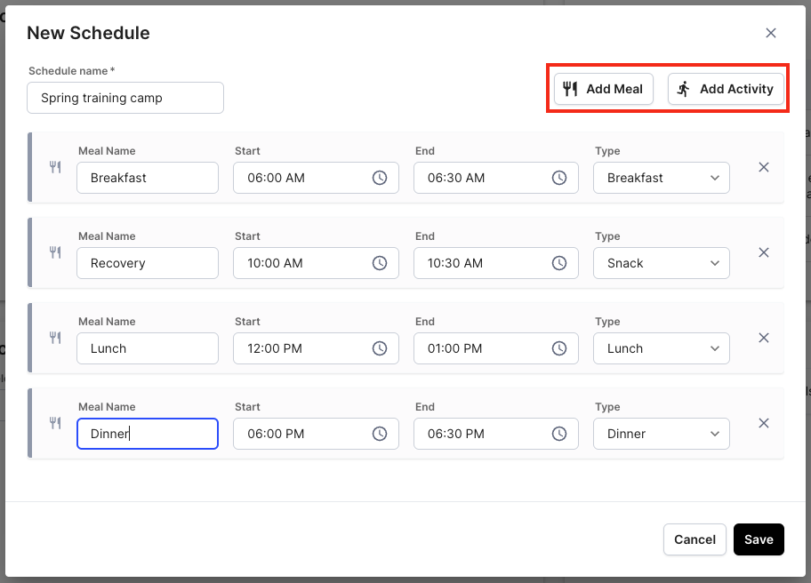 Create a Custom Team Schedule