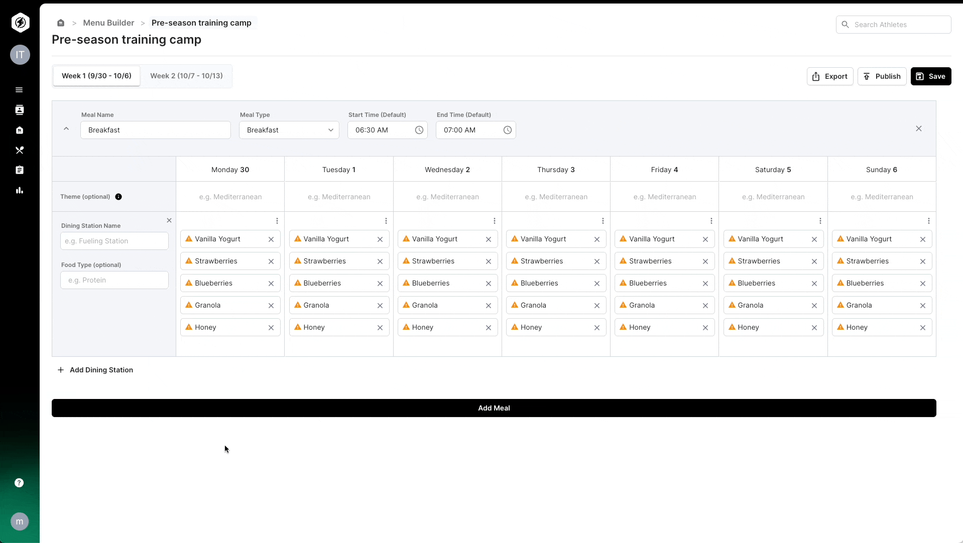 Quick-Add Menu Items