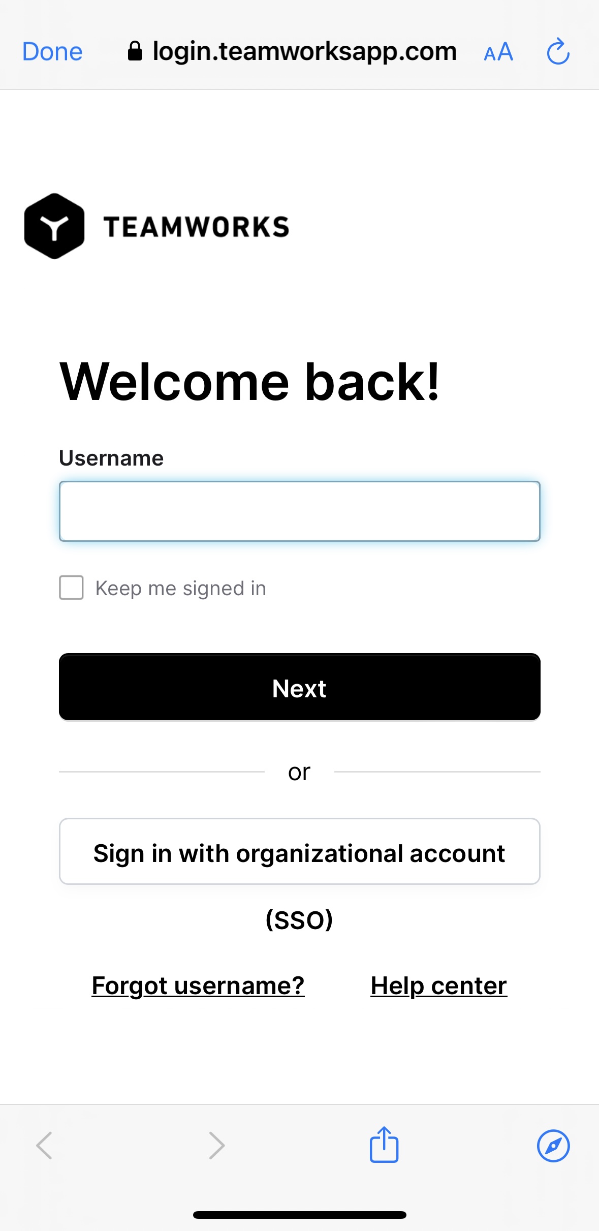 Log in to Teamworks Nutrition