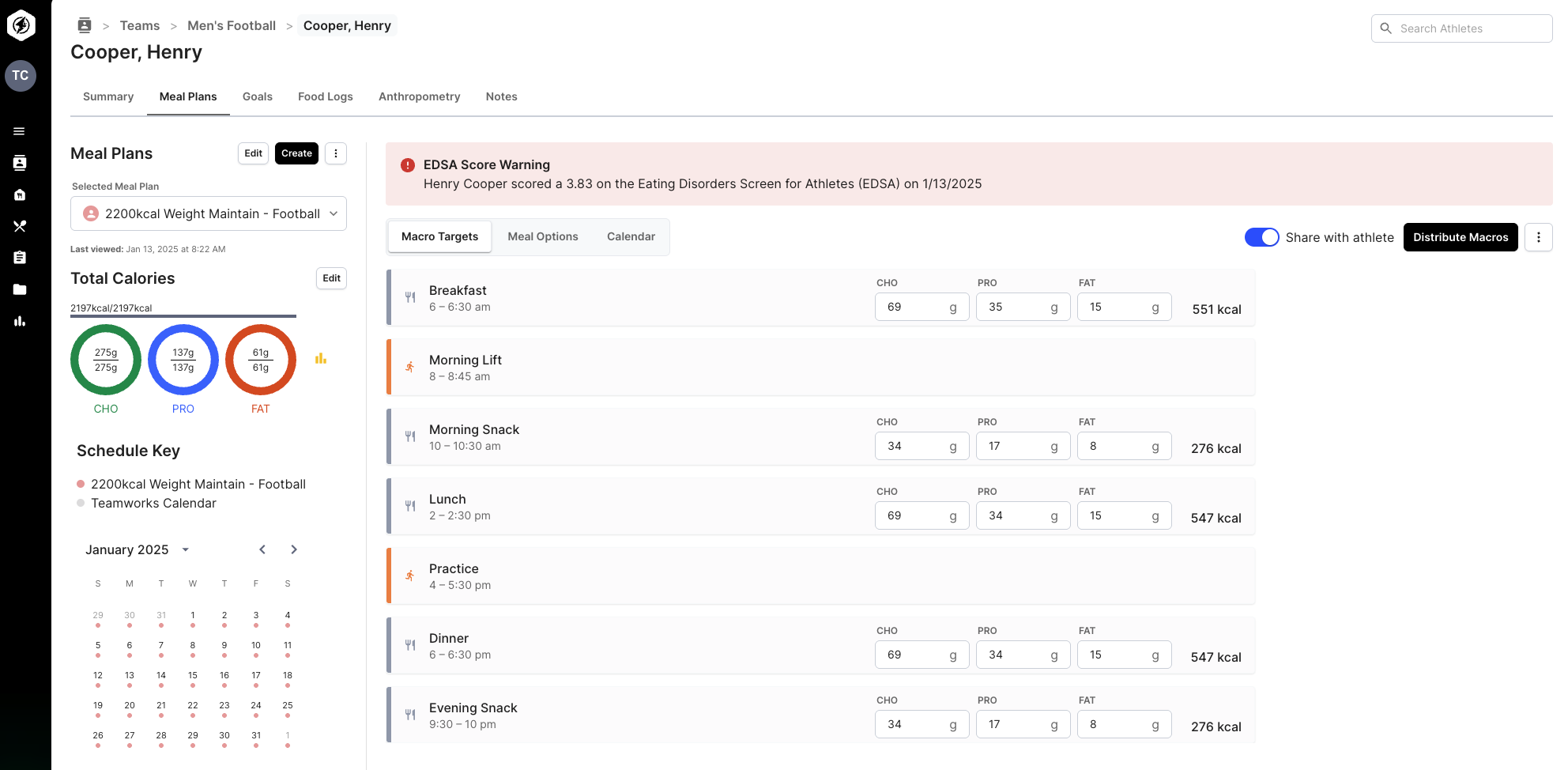 Configure the Eating Disorder Screen for Athletes