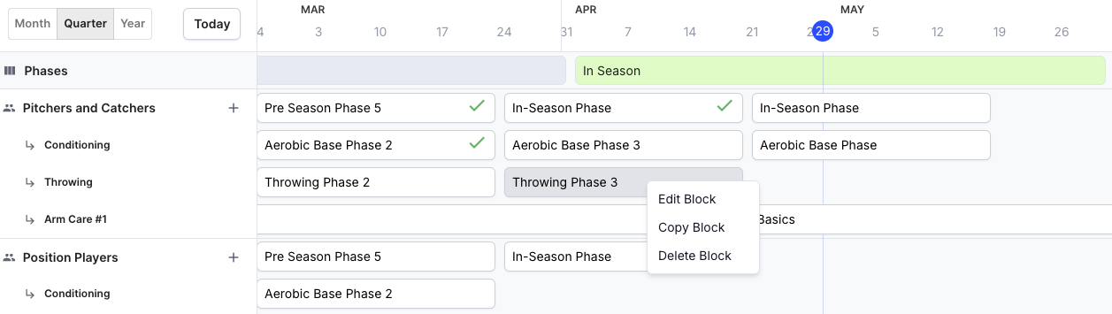 Create and Manage a Training Block