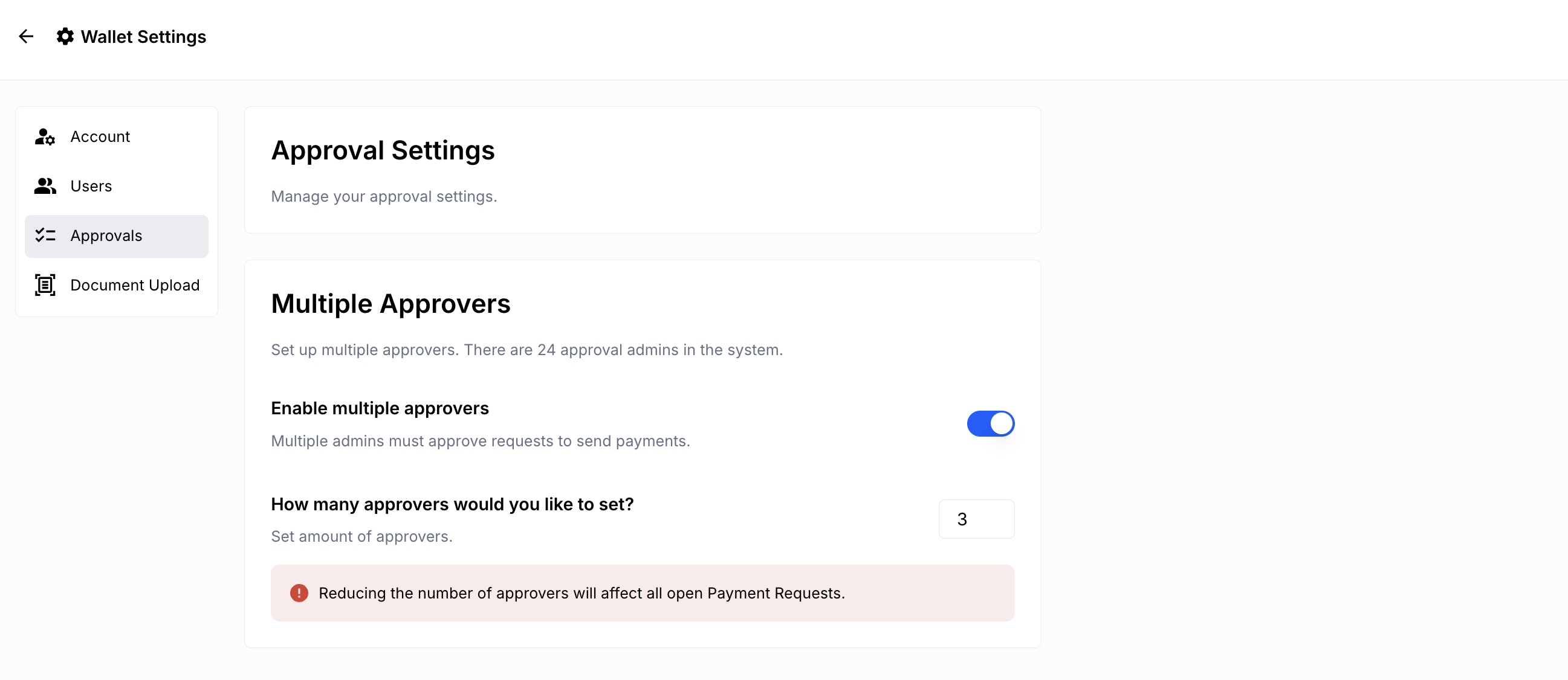 Multi-Approver Payment Configuration
